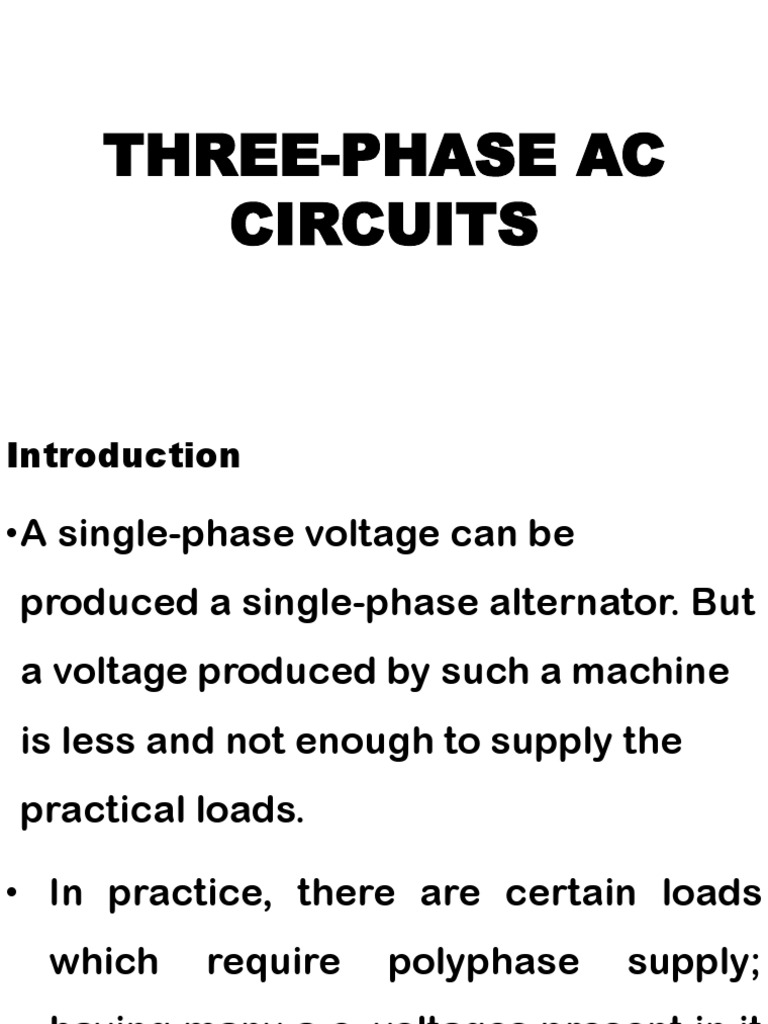 3phase Ccts - PP | PDF | Alternating Current | Electricity