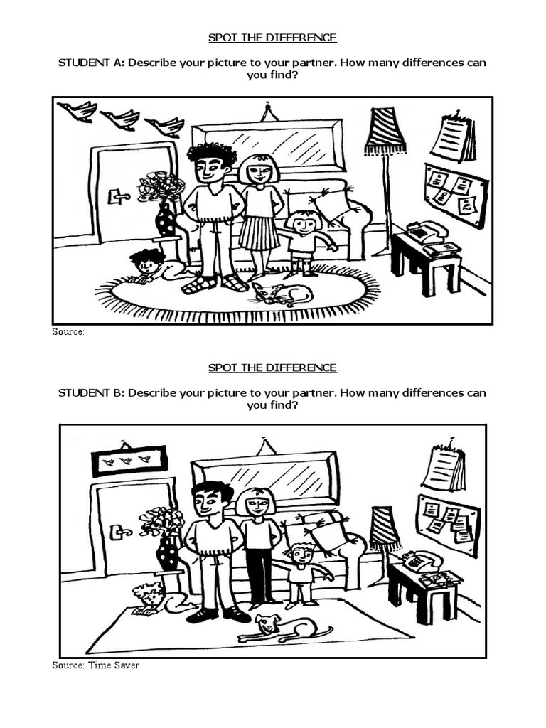 Family Spot the Difference Activity | PDF | Social Science | Language ...