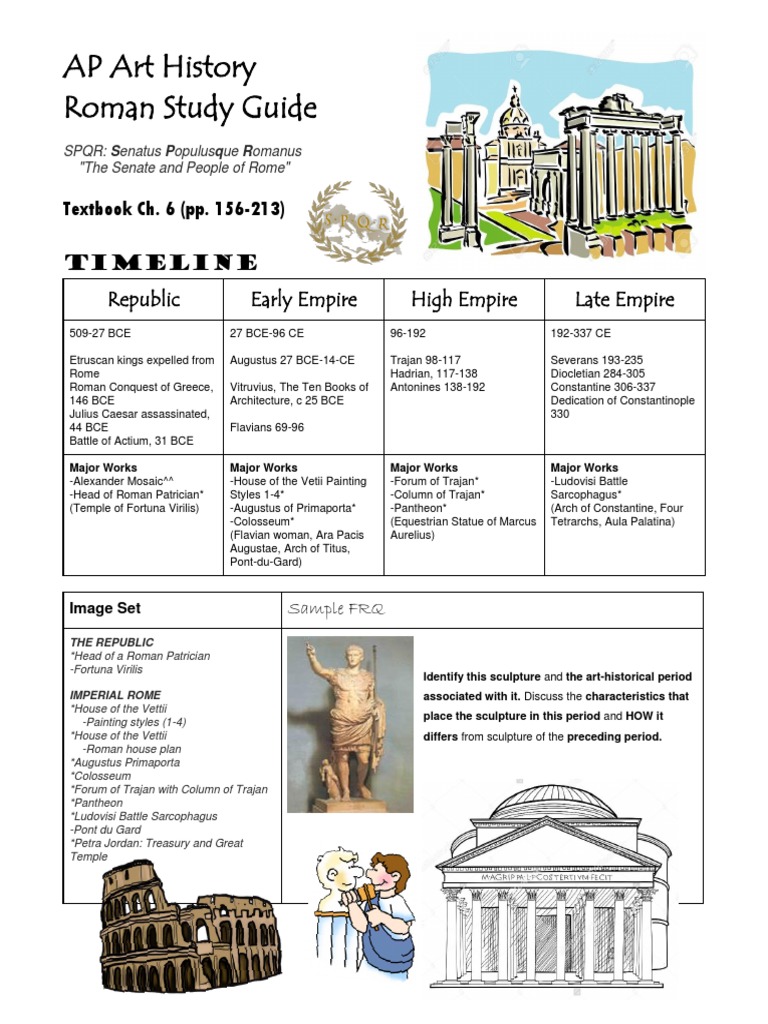 AP Art History Roman Study Guide: Textbook Ch. 6 (Pp. 156-213) | PDF ...