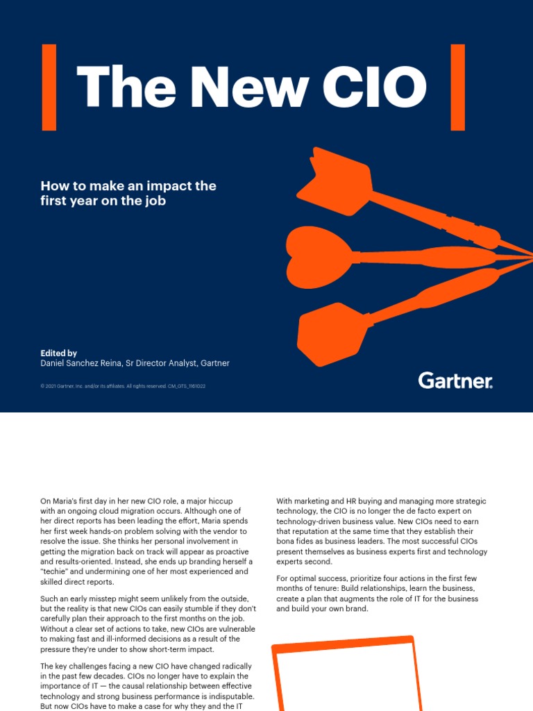 Gartner New To Role Cio Ebook2 | PDF | Chief Information Officer ...