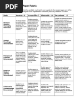Reflection Paper Rubric: Criteria Exemplar (4) Satisfactory (3 ...