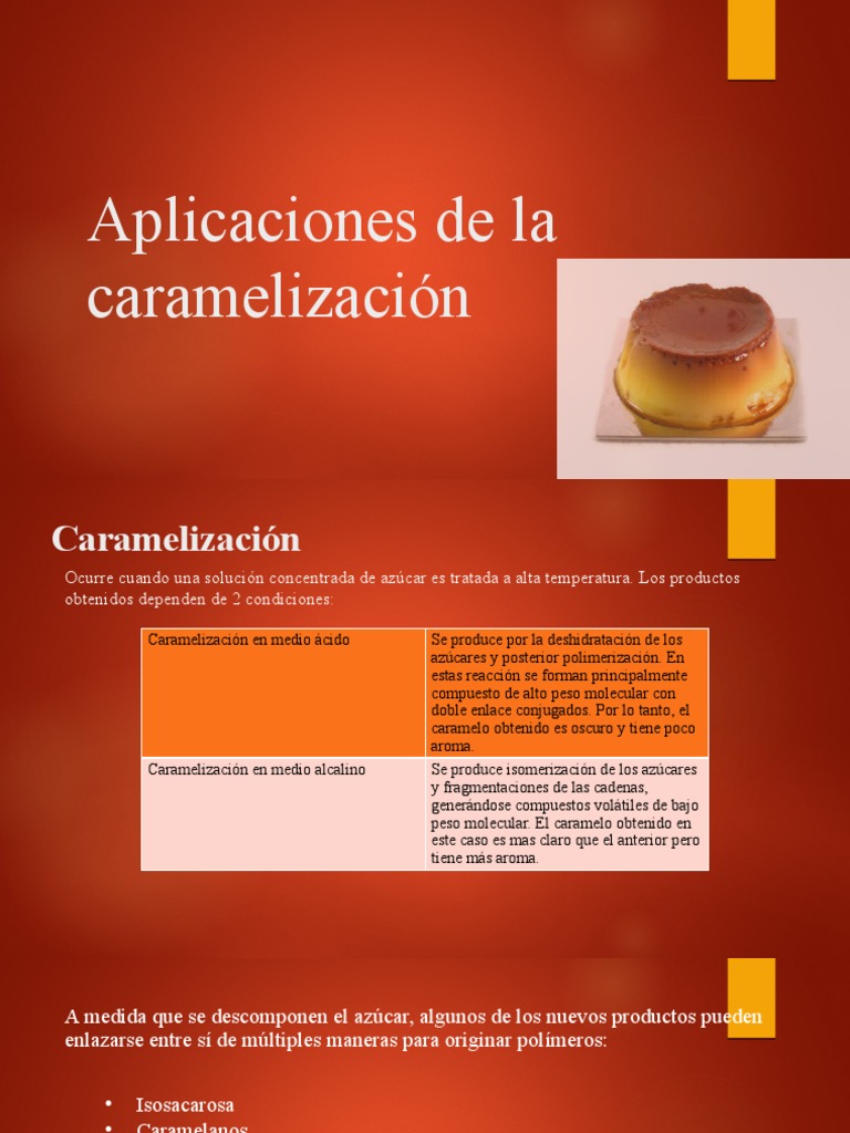 Aplicacion de La Caramelización | PDF | Caramelo | Azúcar