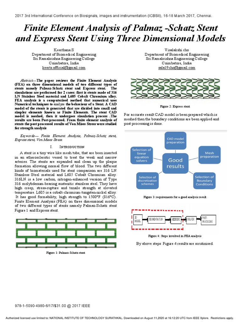 FEA of Stent | PDF | Finite Element Method | Yield (Engineering)
