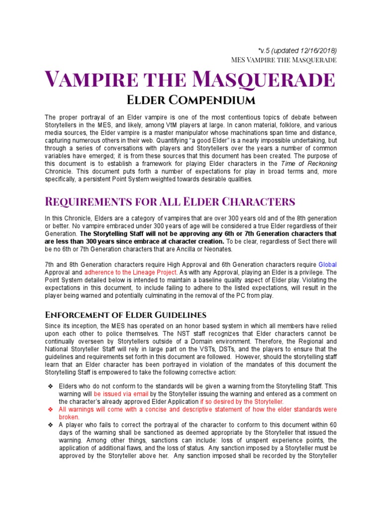 Elder Compendium MES VTM | PDF | Law