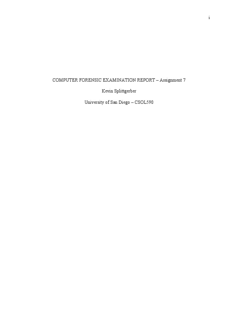 Forensic Examination Report - Kevin Splittgerber | PDF | Digital ...