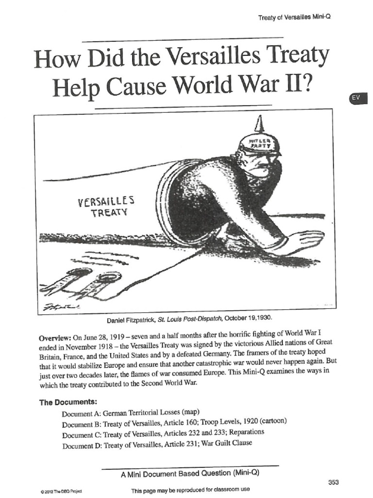 How Did The Versailes Treaty Help Cause World War II EV 21zegx4 | PDF