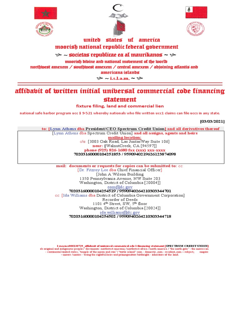 Macn-R000130729 - Affidavit of Universal Commercial Code 1 Financing ...