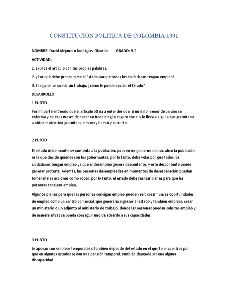 Constitucion Politica De Colombia 1991 Pdf