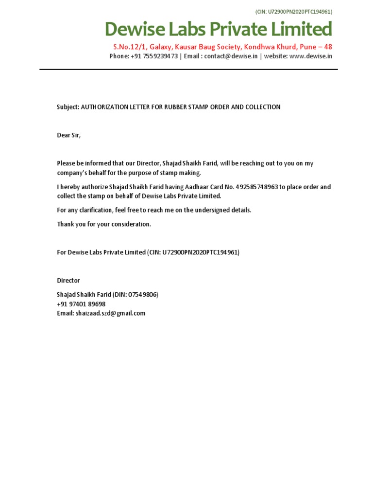 Letterhead For Stamp | PDF