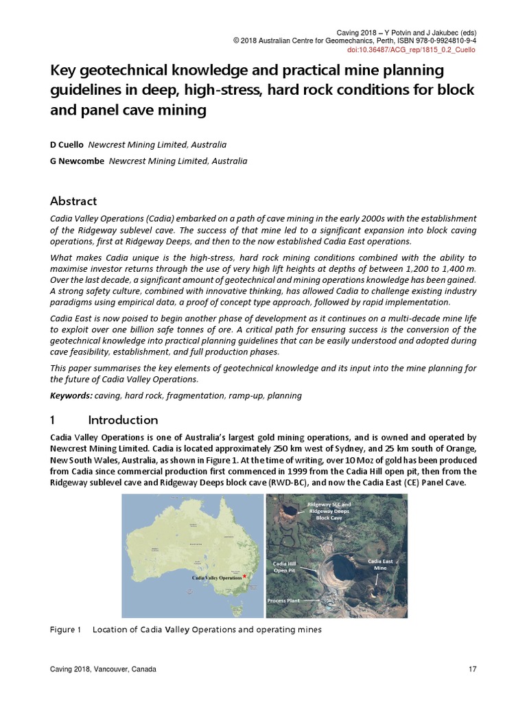 Key Geotechnical Knowledge and Practical Mine Planning Guidelines in ...