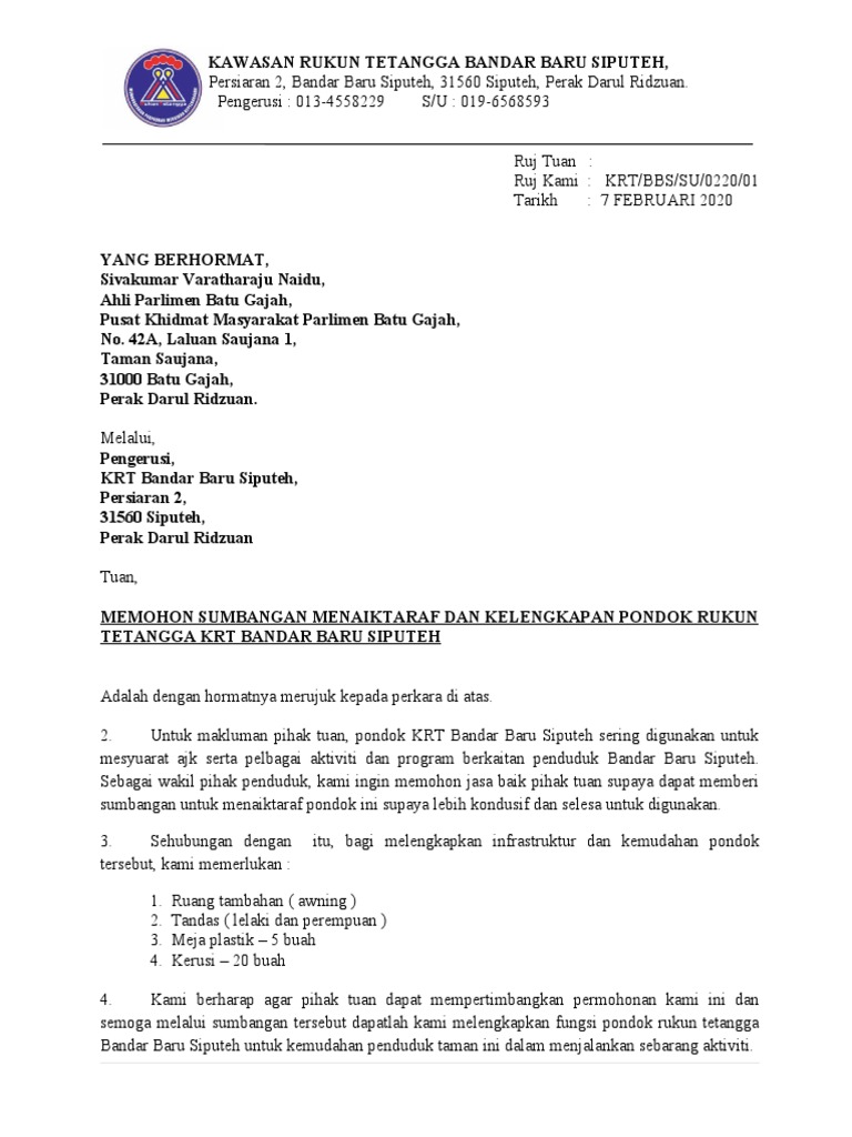 Surat Menaiktaraf Pondok KRT | PDF