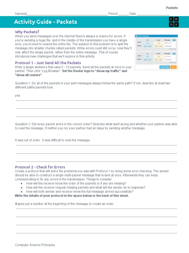 Copy of U2l05 Activity Guide - Packets | PDF