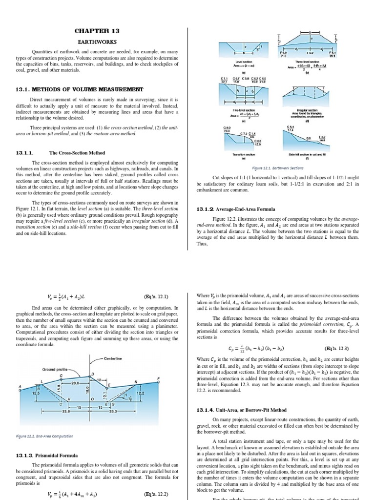Calculating Earthwork Volumes Using Various Methods | PDF | Area | Geometry