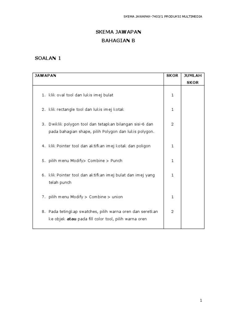 Skema Jawapan Bahagian B | PDF