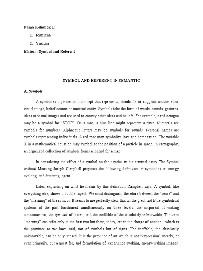 Understanding Symbols and Referents | PDF | Symbols | Human Communication