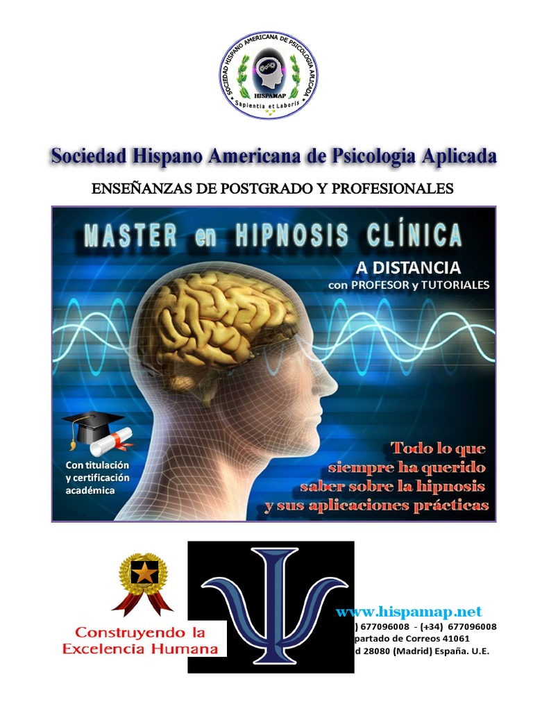 Folleto de Master en Hipnosis Clinica | PDF | Sicología | Psicoterapia
