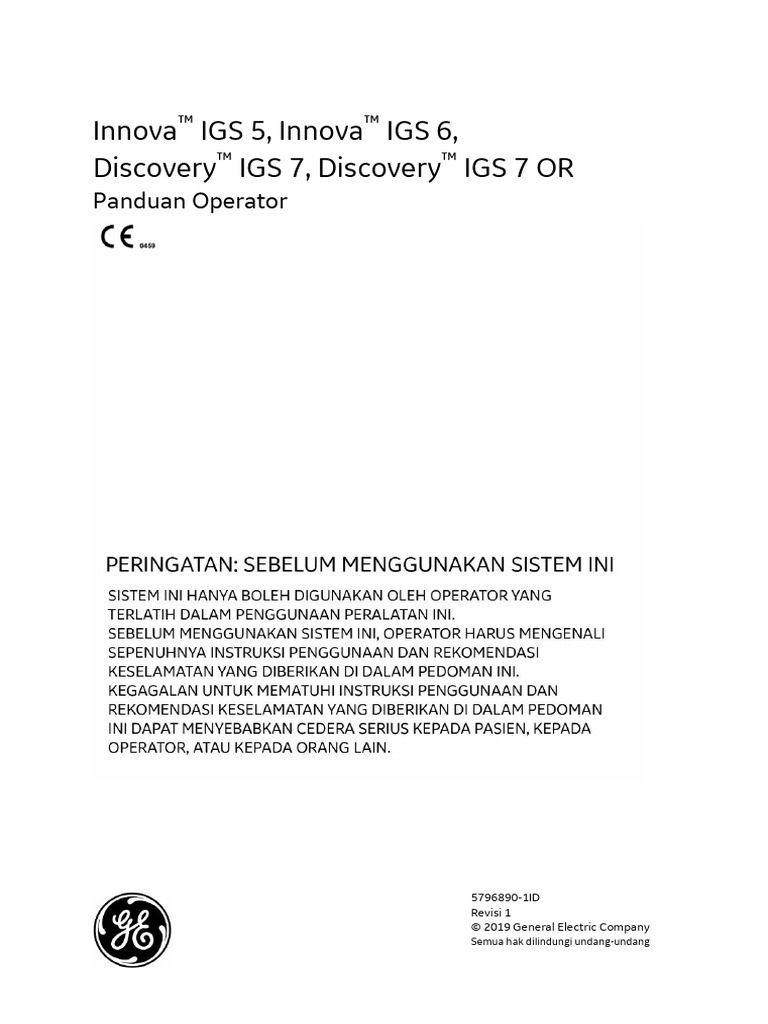 Innova IGS 5 Innova IGS 6 Discovery IGS 7 Discovery IGS 7 or - Operato ...