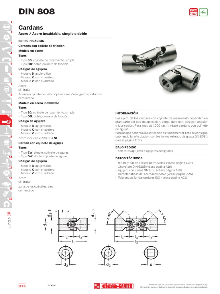 Catalogo Junta Universal | PDF | Ingeniería de productos químicos | Tasas temporales