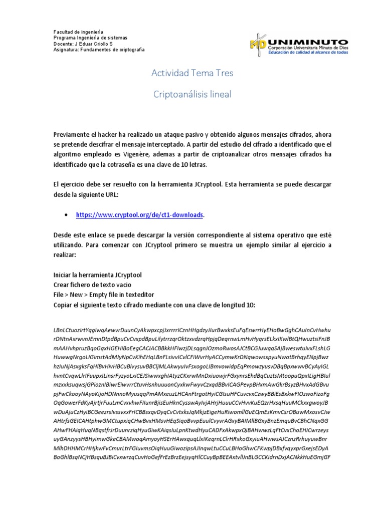 Act 2 Tema T3 | PDF | Clave (criptografía) | Criptografía