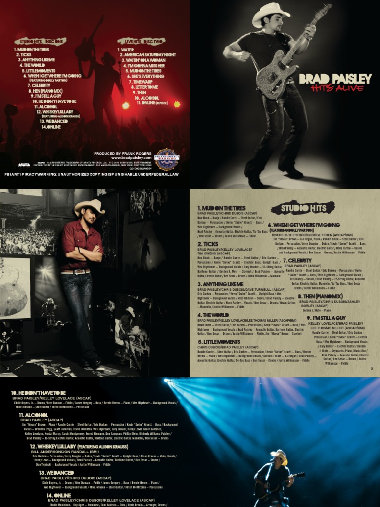 Brad Paisley Album Tracklist & Credits | PDF | Music Industry | Musical ...