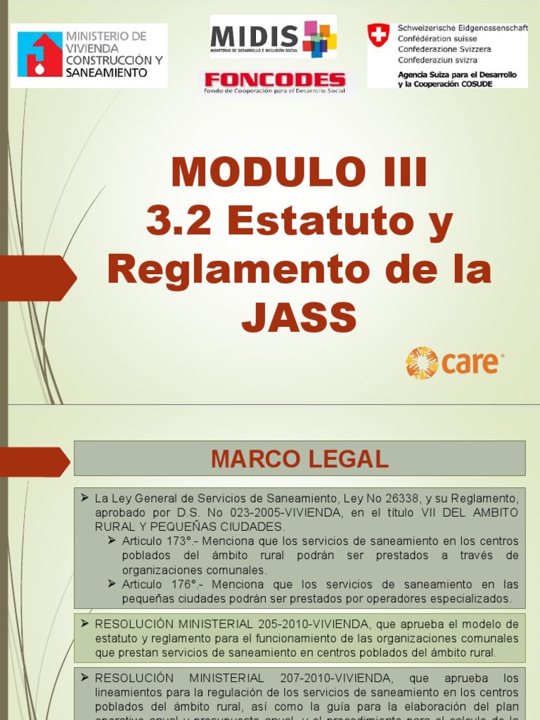 Estatuto y Reglamento Jass | PDF | Gobierno local | Saneamiento