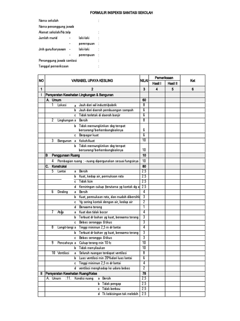 FORM IKL Sekolah | PDF