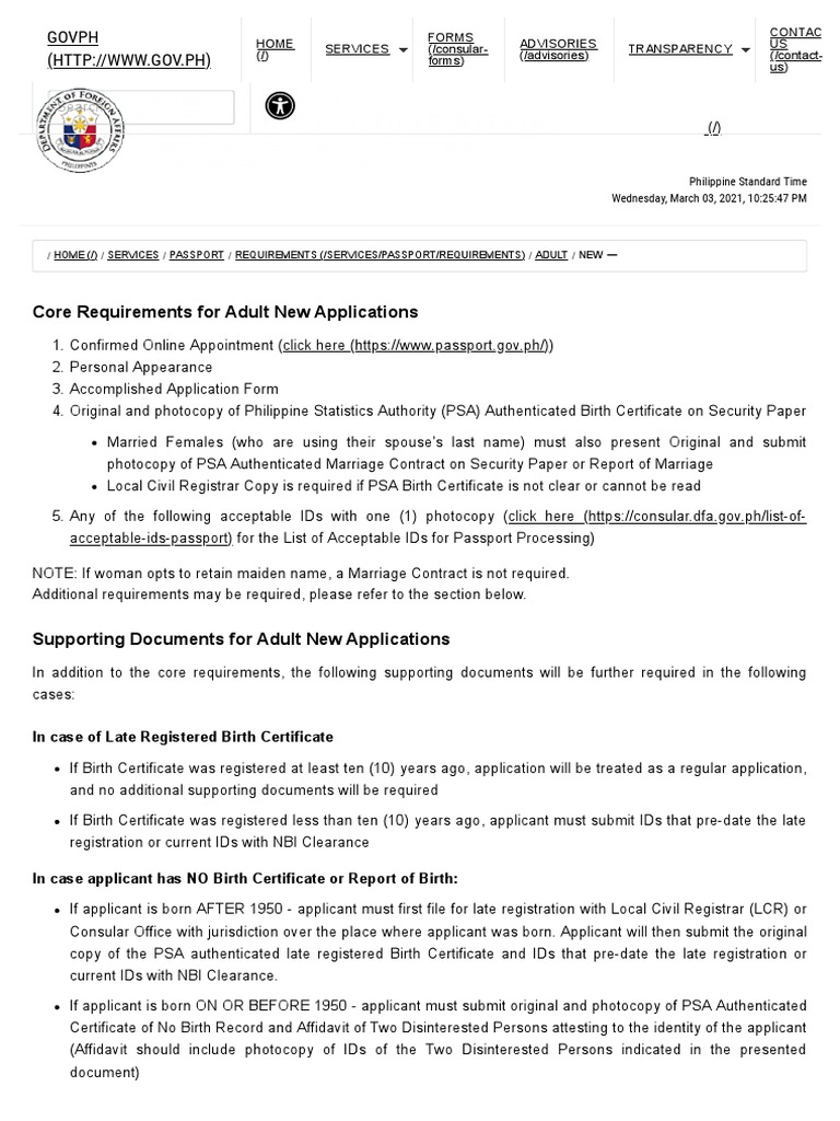 DFA Office of Consular Affairs | PDF | Birth Certificate | Identity Document
