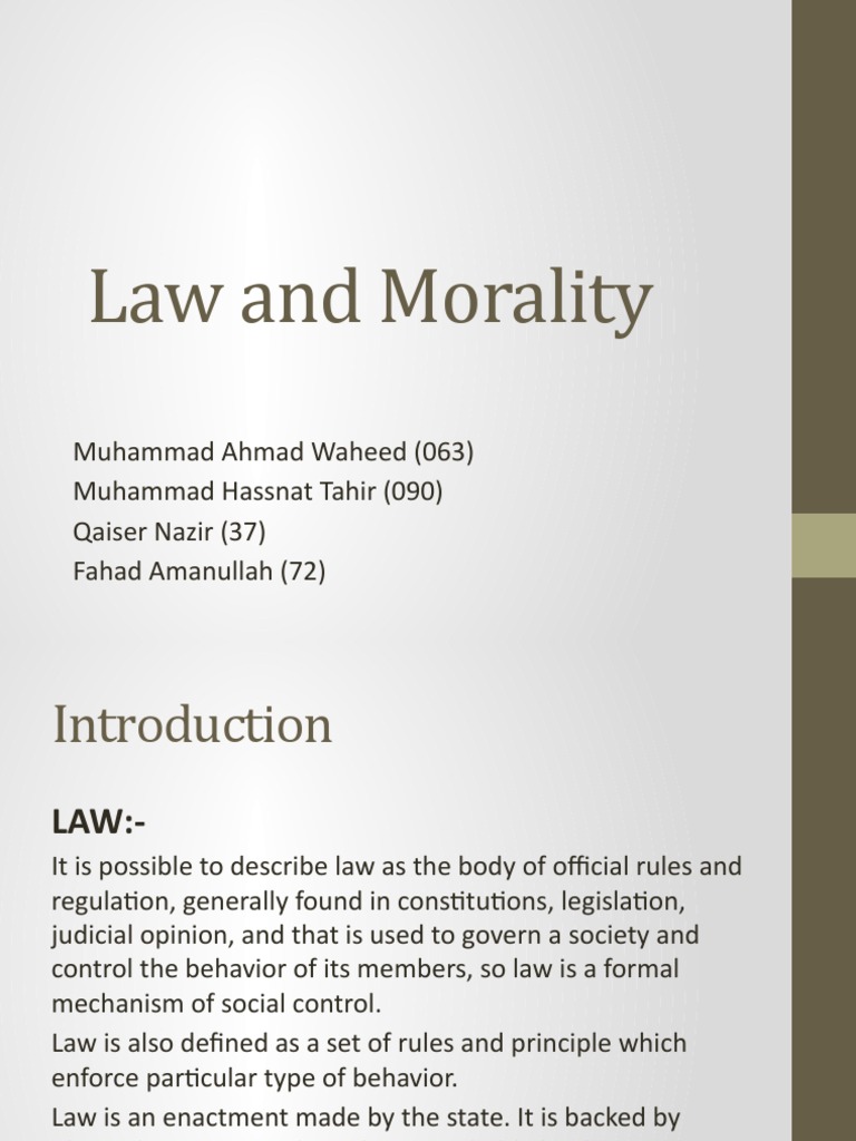 Law and Morality | PDF | Morality | Conscience