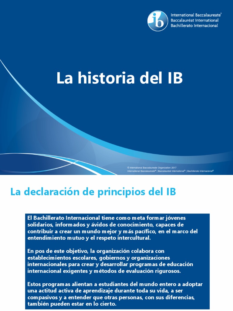 Presentation Historia Del IB en Español | PDF | Plan de estudios ...