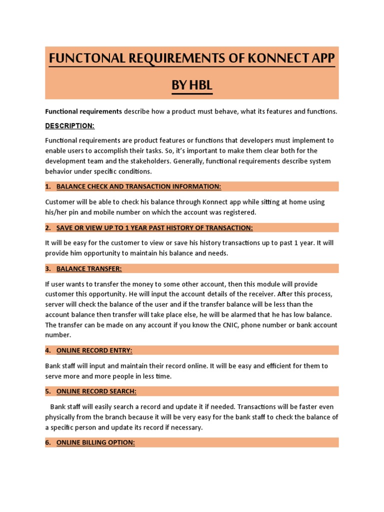 Functional & Non-Functional Requirements | PDF | Mobile App | Personal Identification Number