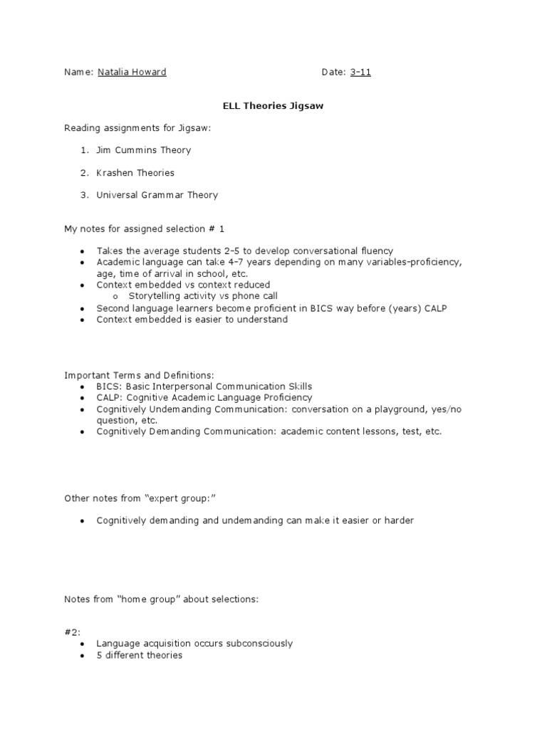 Theories Activity | PDF