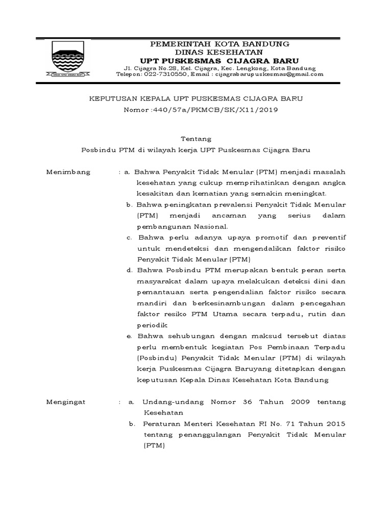 SK Posbindu PTM | PDF