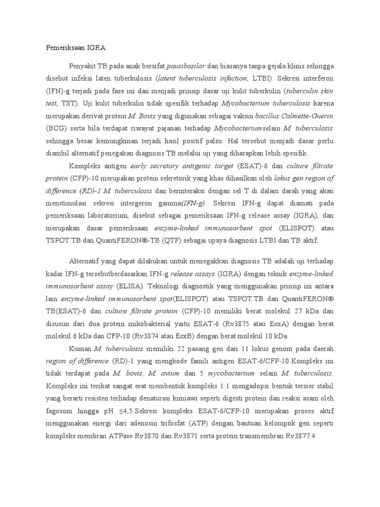 Pemeriksaan IGRA | PDF | Pengembangan Diri | Kesehatan Holistik