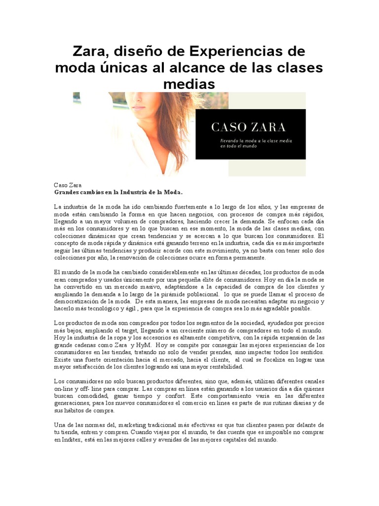 Zara: Revolución en la moda rápida | PDF | Mercado (economía) | Moda