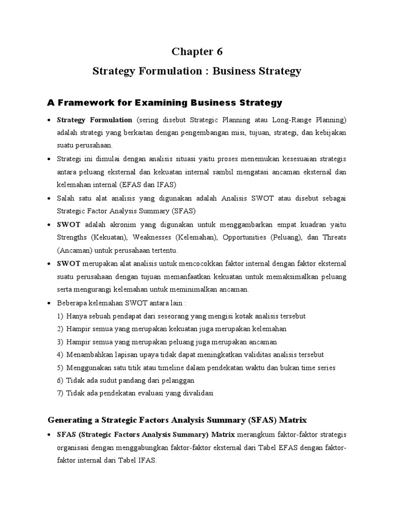 Chapter 6 - Strategy Formulation - Business Strategy | PDF
