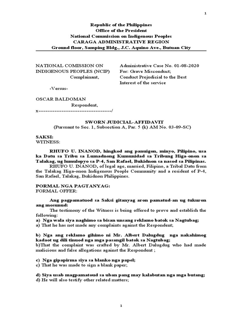 Judicial Affidavit | PDF