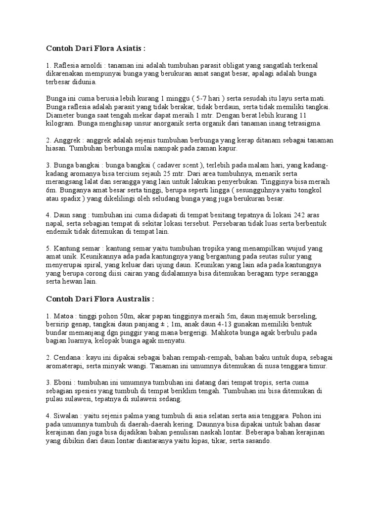 Contoh Dari Flora Asiatis | PDF