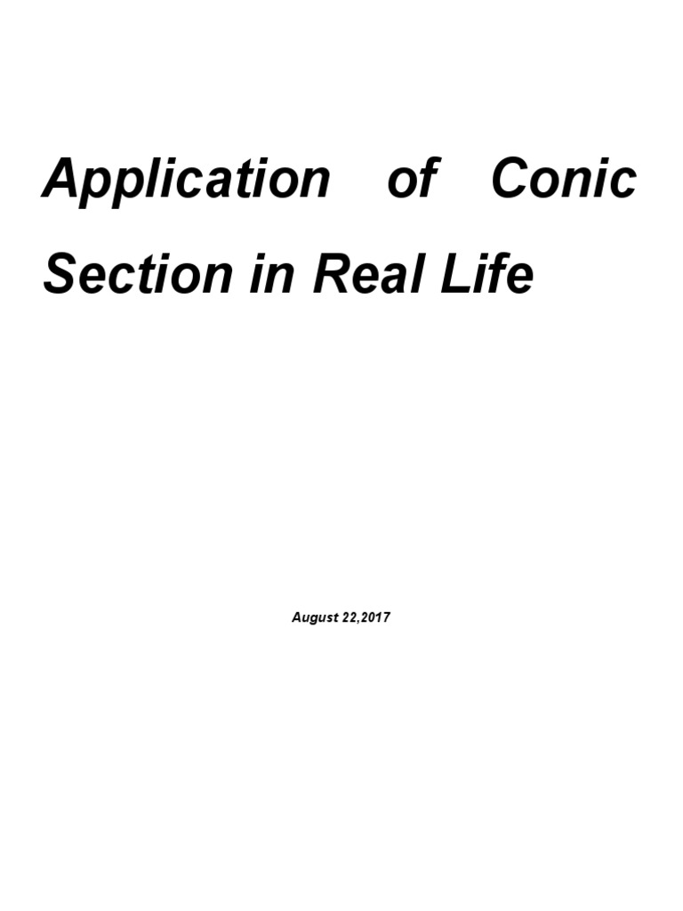 Application of Conic Section in Real Life | PDF | Ellipse | Shape