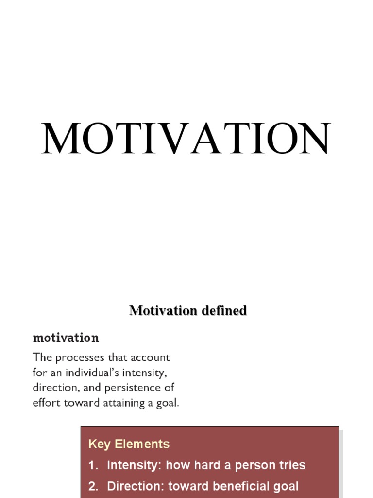 Motivation | PDF | Motivational | Motivation