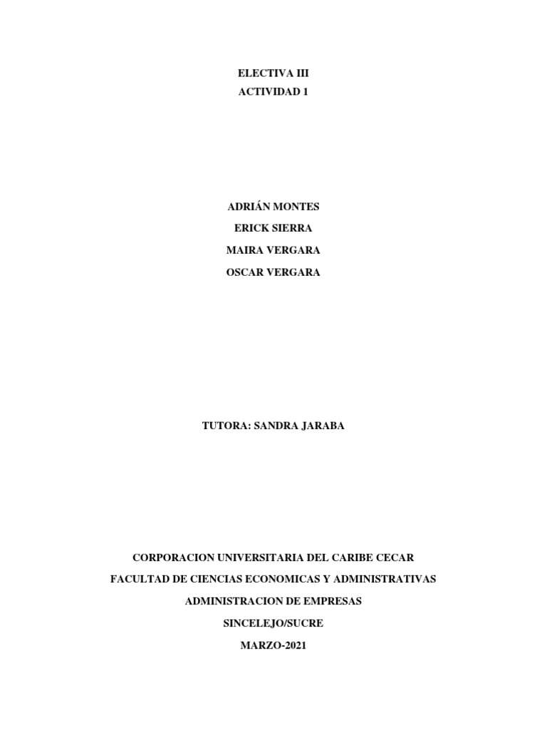 Electiva III Trabajo #1 | PDF