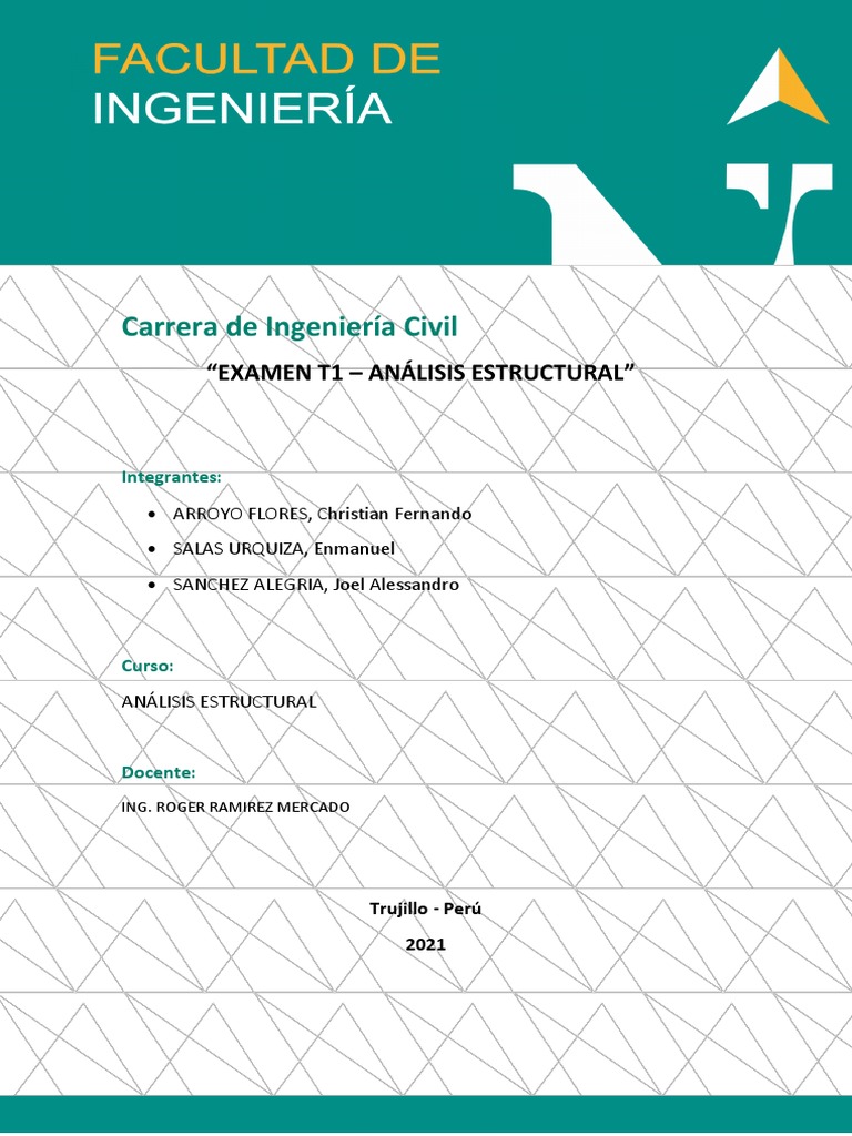 Examen T1: Análisis Estructural UPN | PDF