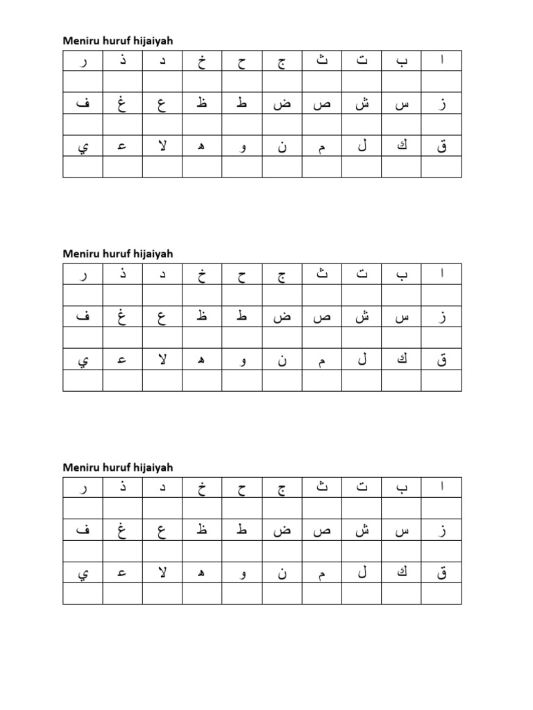 Meniru Huruf Hijaiyah