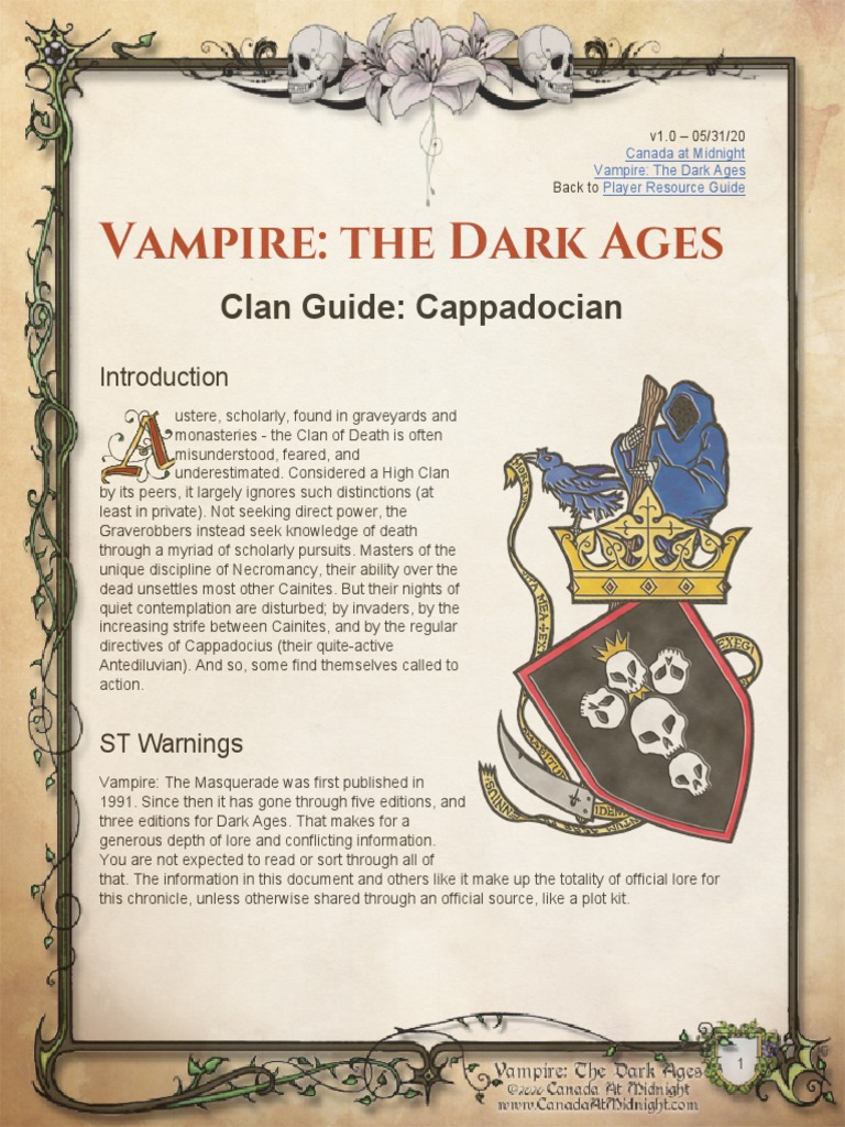 Cappadocian Clan Guide | PDF | Faith | Necromancy
