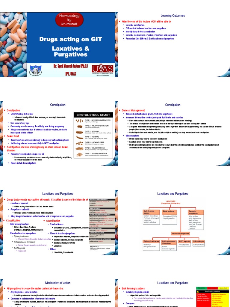 Laxatives and Purgatives Overview | PDF | Constipation ...