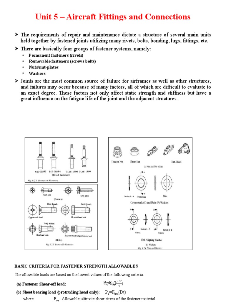 Unit 5 - Aircraft Fittings and Connections | Download Free PDF | Rivet ...