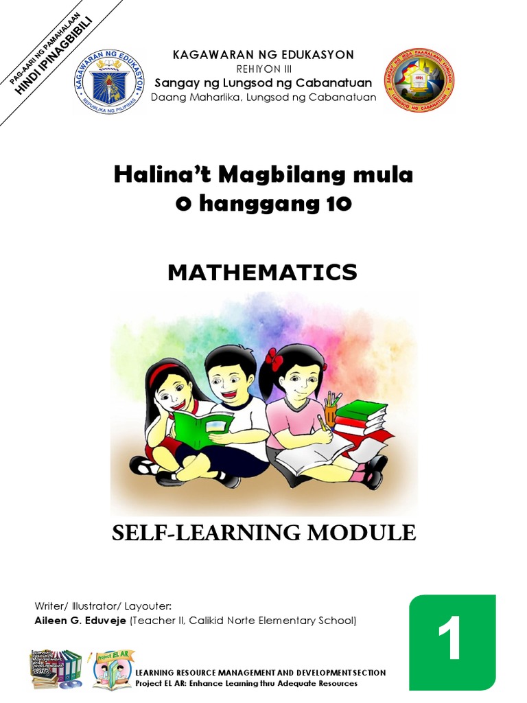 Halina't Magbilang Mula 0 Hanggang 10: Self-Learning Module | PDF