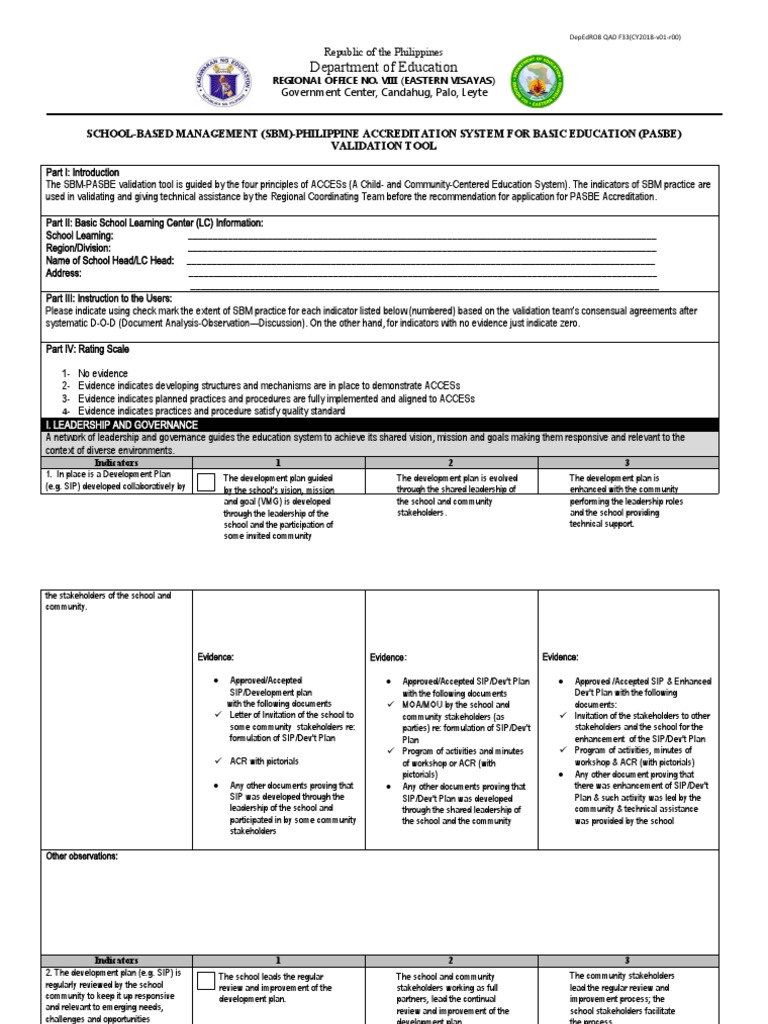 VALIDATION TOOL PASBE Principle 1 | PDF | Governance | Community