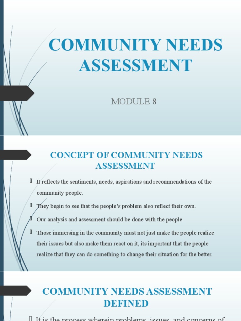Community Needs Assessment: A 40-Character Guide | PDF | Needs ...