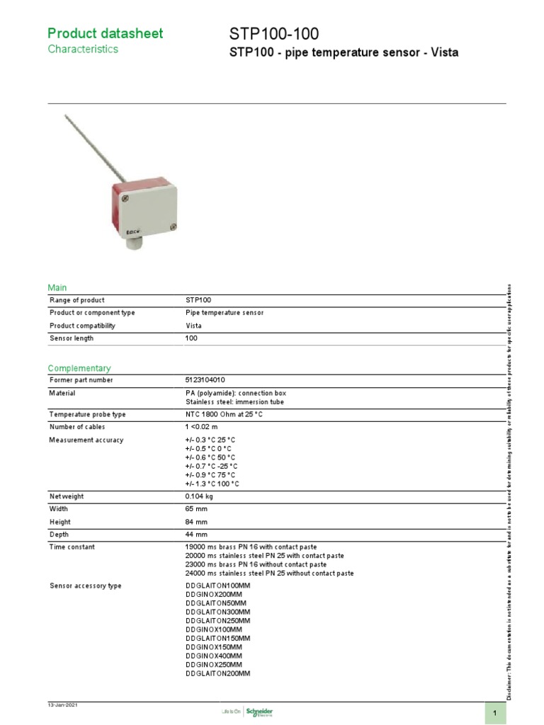 European HVAC Sensors - STP100-100 | PDF | Metrology | Nature
