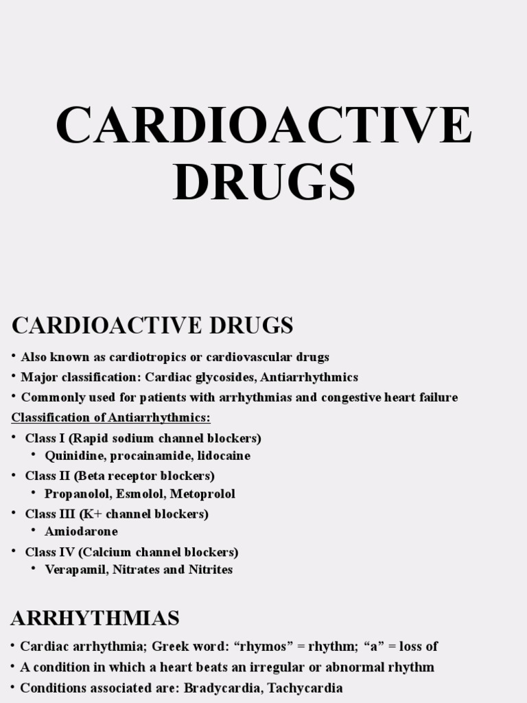 Cardioactive Drugs | PDF | Heart | Cardiology